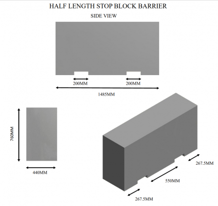 1.5m Concrete Stop Block - Flowplates.co.uk
